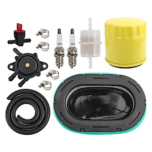 partszen Air Filter Oil Filter Fuel Pump Kit for 32-083-09-S 3208309-S 32-083-10-S 3208310-S for Kohler KT610 KT620 KT715 KT725 KT730 KT735 KT740 KT745 19HP-26HP Lawn Mower with Spark Plug Fuel Line