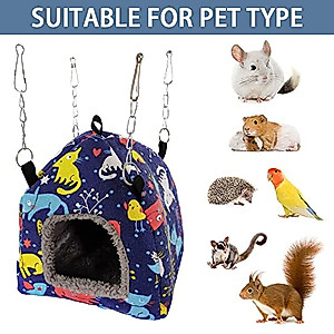 DONGKER Small Animal Hammock, Plush Hanging Warm Bed Washable for Mice Ferret Hamster Rat Gerbil Chinchilla Ferret Squirrel