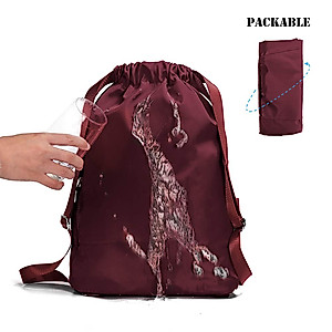 ZOORON Waterproof Drawstring Gym Backpack Bag for Men & Women, Sport Gym Sack Mini Travel Daypack