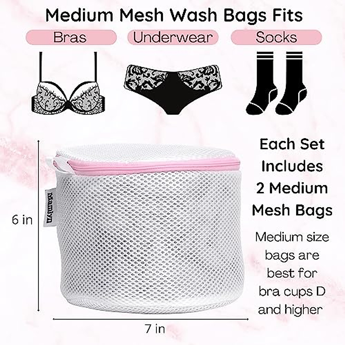 Mamlyn Mesh Bra Bags for Washing Machine, Lingerie wash Bags for Laundry