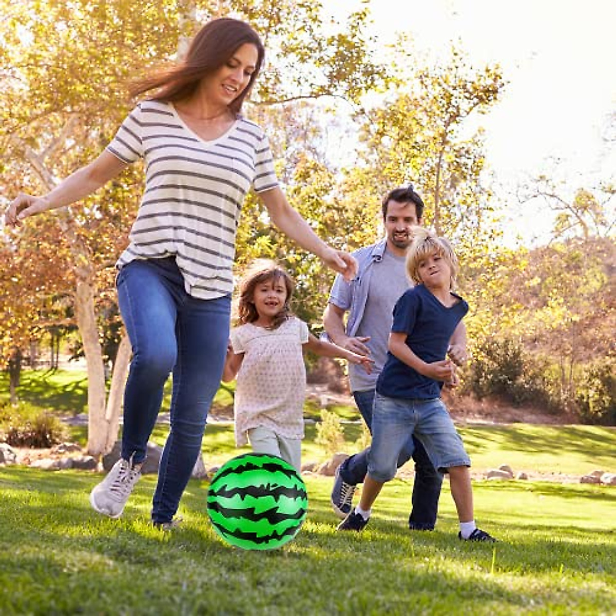 Airsnigi 24 Pieces Beach Balls, 8.8" Inflatable Watermelon Beach Balls Bouncing Balls Watermelon Pool Toys for Outdoor Summer Beach Swimming Pool Kids Party Decor