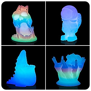 Pla Filament 1.75mm, Pla Glow in The Dark Filament, Multicolor, Green, Blue,Purple,Orange,Pink,Shiny,Fit Most FDM Printer,Dimensional Accuracy +/- 0.05 mm,1kg Spool(2.2lbs)