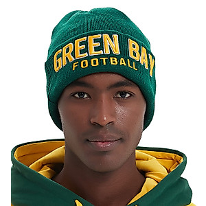 CLORPEAK Green Bay Embroidery Classic Cuff Beanie Hat Cuffed Winter Hat Knit Toque Skull Cap - Green OneSize