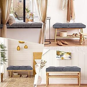 FINDEN Custom Bench Cushion, Patio Bench Cushion Indoor,Outdoor Cushions for Patio Furniture Chair Cushion Bench Pad,Bench Seat Cushion,Porch Swing Cushions Bay Window Sofa Garden Cushion