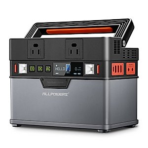 ALLPOWERS Portable Power Station 300W, 288Wh Portable Power Source, 110V/78000mAh Backup Battery Power Supply with Pure Sine Wave, Solar Generator for Outdoors Camping Travel RV Emergency