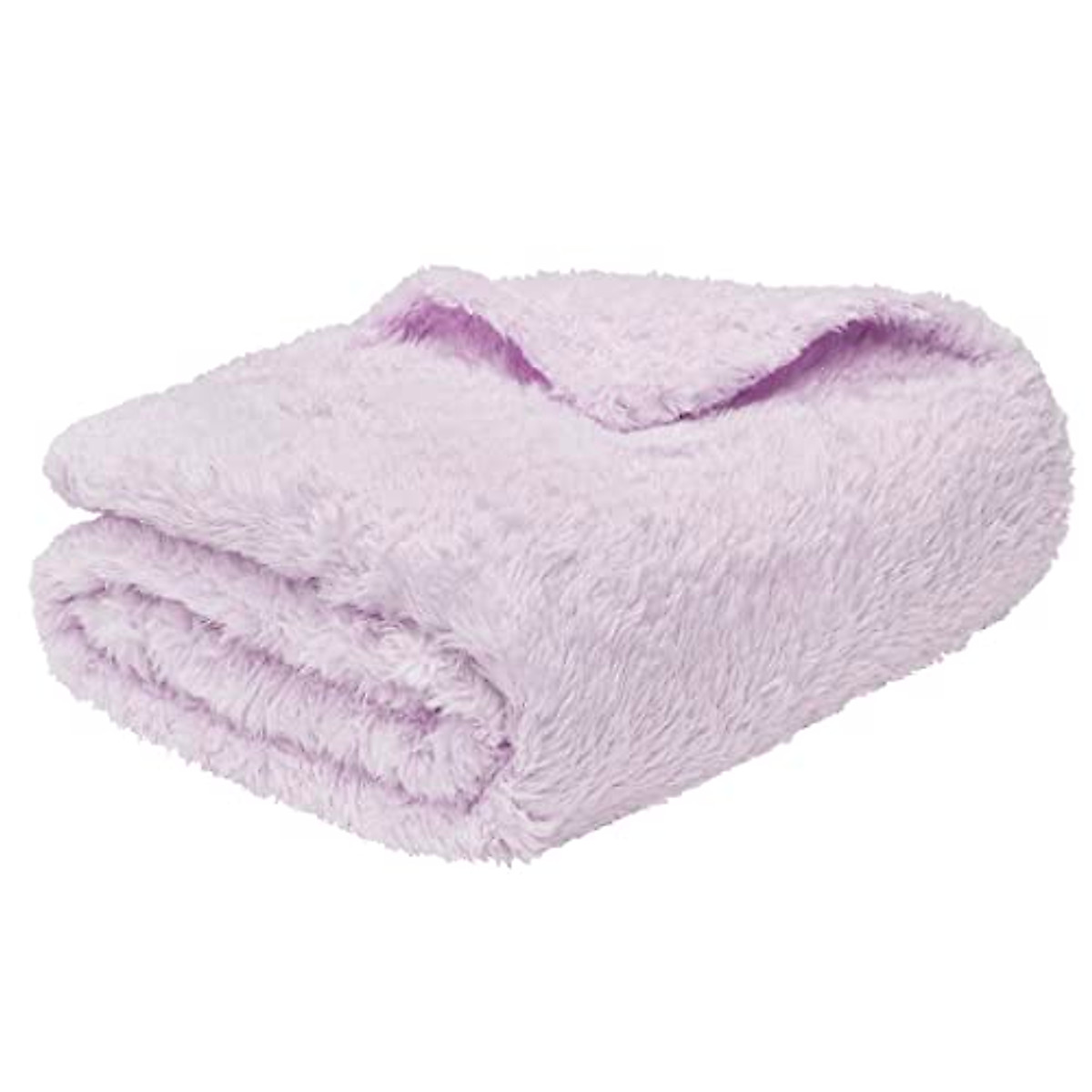 PAVILIA Plush Sherpa Throw Blanket for Couch Sofa | Soft Fluffy Shaggy Fleece Blanket | Fuzzy, Cozy, Warm Microfiber Throw Solid Blanket, Lavender Light Purple, 50x60