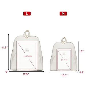 KKXIU Women Backpack Purse Casual daypacks for ladies Synthetic Leather Shoulder Bag (Medium, Cream White)