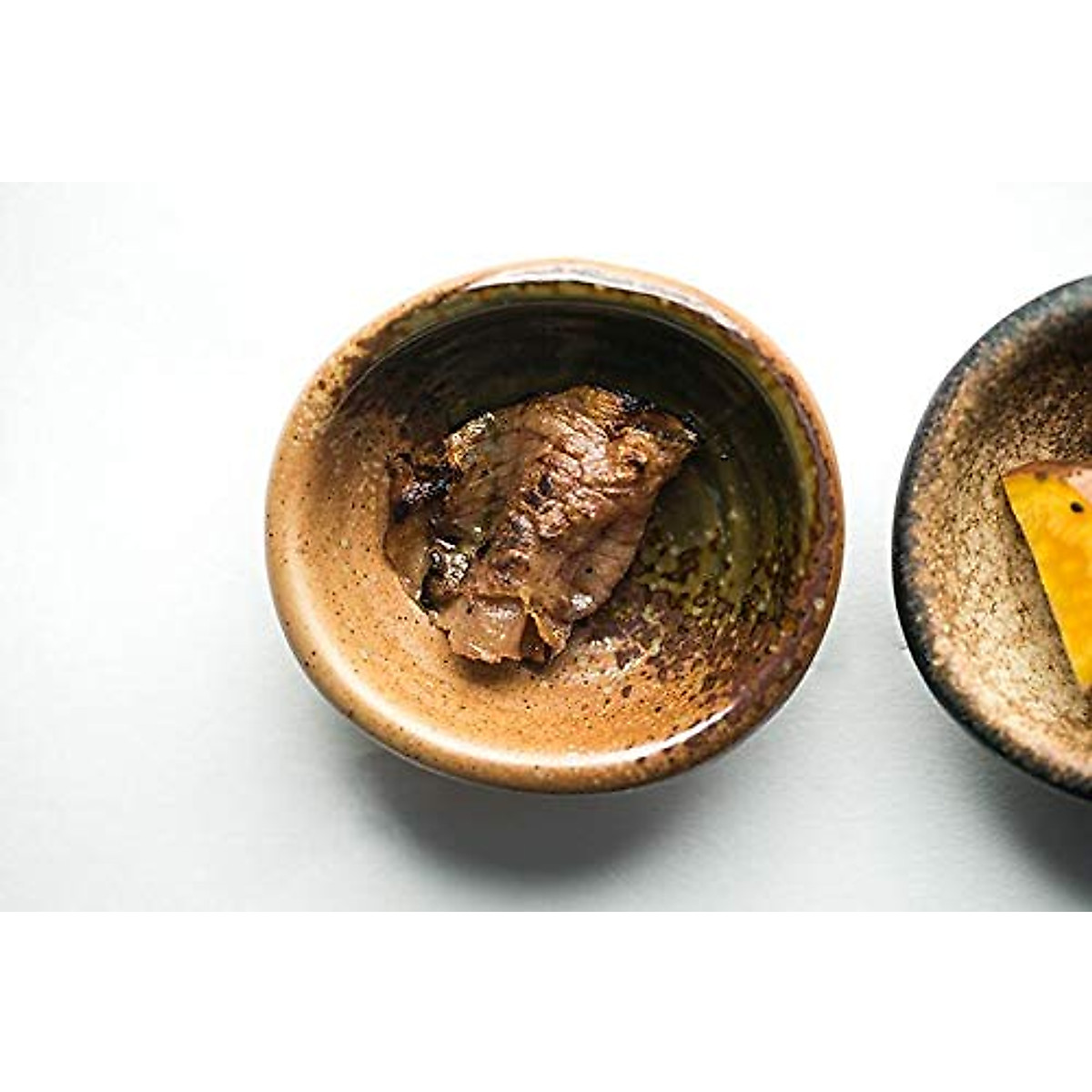 Colias Wing 3.5" Retro Style Black/Brown Stylish Design Multipurpose Porcelain Side Dish Bowl Seasoning Dishes Soy Dipping Sauce Dishes-Set of 5