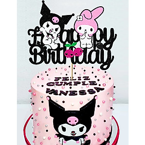 Cake Topper Glitter Kawaii Animals Birthday Cake Decorations for Girls Boys Kawaii Party Decorations Baby Shower Party Supplies