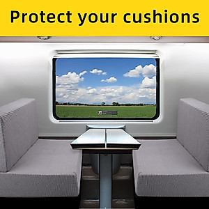 Tlswshsy RV Dinette Cushion Covers-Stretchable Loveseat Sofa Furniture Protector -Elastic Camper Cushion Slipcoversfor RV Camper Car Bench (Grey)