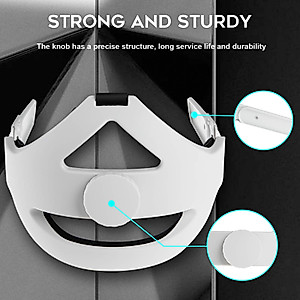 Seltureone Head Strap Compatible for Quest 2, Adjustable Comfortable Strap with Head Cushion, Reduce Pressure for Quest 2 Headset, with VR Lens Protect Cover Dust Proof Cover, Gray White