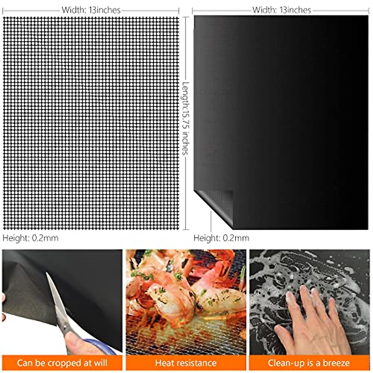 Grilling Accessories,BBQ Accessories with Silicone BBQ Gloves,Grill Mats,Grill mesh Mats,Food Grade Meat Claws, Digital Meat Thermometer, BBQ Grill Tools Set for Barbecue Roasting Baking