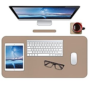 Leather Desk Mat,Desk Pad,Desktop mat,Waterproof Desk Mat for Desktop, Desk Mat for Keyboard and Mouse,Leather Mouse Pad Protector for Office and Home,30"x 14"