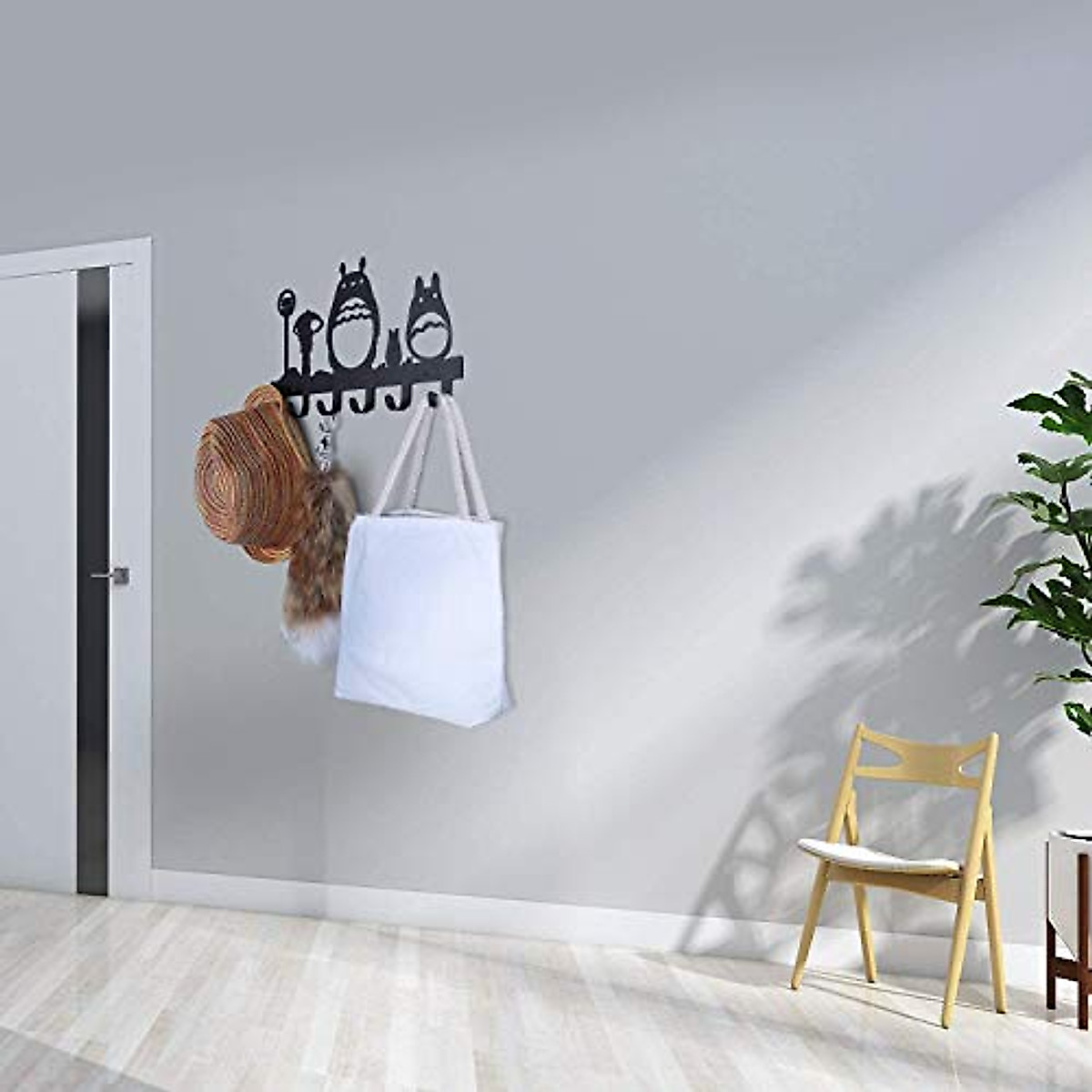 Wall Mounted Entryway Dog Leash and Key Holder Belt and Hat Organizer Totoro Wall Hook