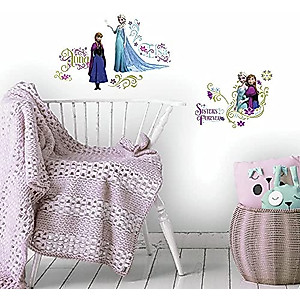 RoomMates RMK2361SCS Disney Frozen Elsa and Anna Peel and Stick Wall Decals 1.3 " x 1.2 " to 12.34 " x 13.9 "