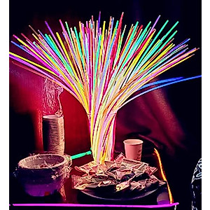 Glow Fever Glow Sticks Bulk 100ct 22'' Glow Necklaces with Connectors, Neon Light Sticks for Party Festivals Raves Concert Birthday Wedding, Multicolor