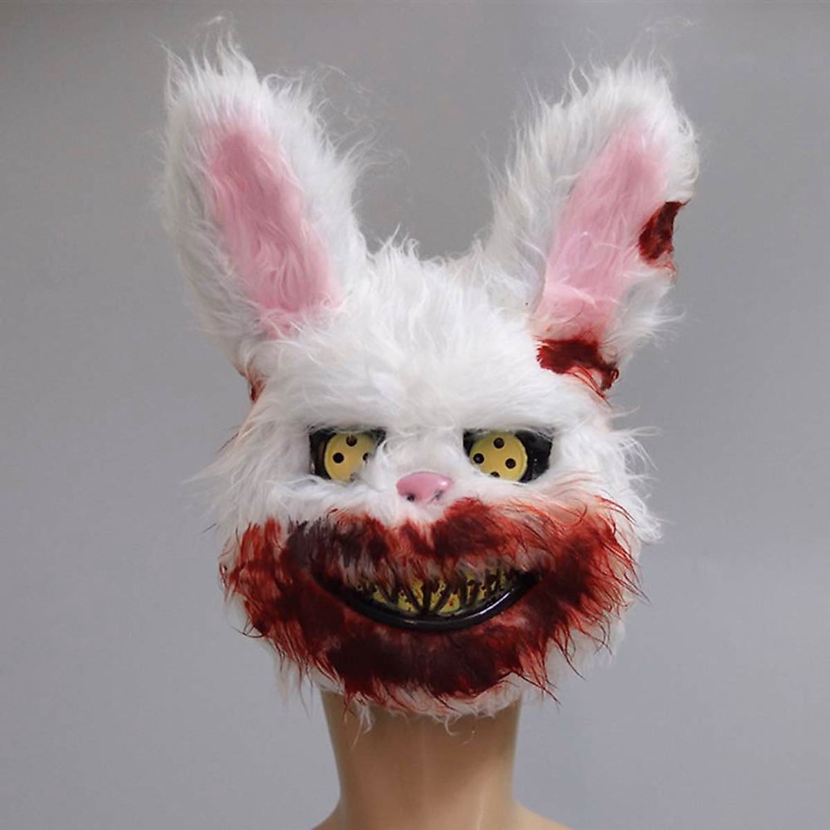 Halloween Mask Scary Bloody Plush Rabbit Masks Bloody Plush Head Masks Bunny Mask Head Bear Cosplay Costume Halloween Decor