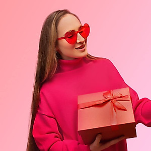 RTBOFY 12 Pack Heart Sunglasses for Women Party Favor Bulk Valentines Day with Candy Color