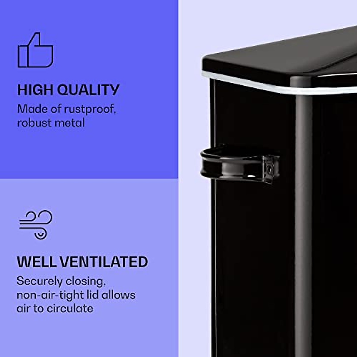 Granrosi Large Bread Box for Kitchen Countertop, Bread Storage Container, Breadbox, Bread Container, Bread Holder, Bread Keeper, Bread Boxes - Farmhouse Bread Box with Metal Lid - Black