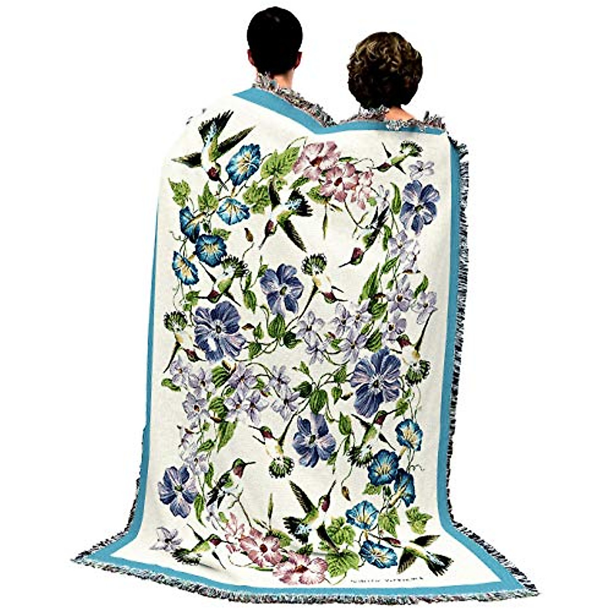 Pure Country Weavers Hummingbirds Blanket by Elena Vladykina - Bird Garden Floral Gift Tapestry Throw Woven from Cotton - Made in The USA (72x54)