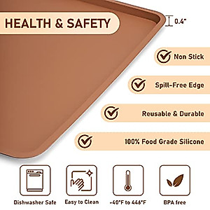 6-Pack Silicone Dehydrator Mats with Edge, 12x10.6inch Non-Stick Food Dehydrator Tray Liner Compatible with Cosori CP267-FD, Reusable Dehydrator Sheets for Fruits Eggs Meat Vegetables Flowers Herbs