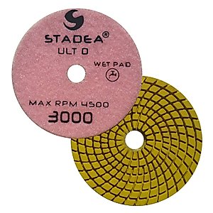 Stadea PPW107X Granite Polishing Pads 4" Diamond Pad 3000 Grit For Granite Quartz Stones Polish