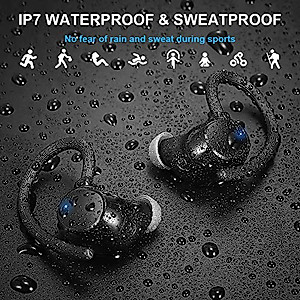 Wireless Earbud, Sport Bluetooth 5.1 Headphones Wireless Earphones in Ear Noise Cancelling Bluetooth Earbud with Mic, IP7 Waterproof 48H Deep Bass Sports Earhooks Headset for Running Gym[2022 New]
