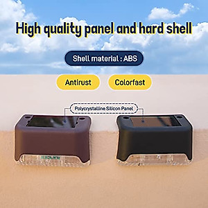 CHOWERFLY Solar Deck Lights 4 Pack Outdoor Waterproof Led Patio Fence Step Stairs Decorate Illumination Garden Dackyard Landscape Terrace Armrest (Warm White)