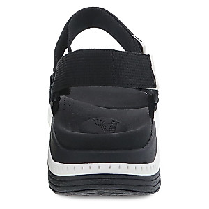 Dansko Racquel Fully Adjustable Sport Sandal for Women – Lightweight EVA Midsole and Rubber Outsole – Natural Arch Technology For Added Support – Hook and Loop Closures Black 8.5-9 M US