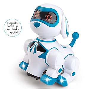 Vokodo Pet Robotic Dog Interactive Kids Toy Puppy Walks Barks Sits With Lights And Music Friendly Electronic Robot Companion Bump And Go Action Play Great Gift For Preschool Children Boy Girl Toddlers