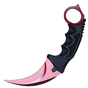 CSGO Karambit Advanced Tactical Knife Survival Knife Hunting Knife Fixed Blade Knife Razor Sharp Edge Camping Accessories Camping Gear Survival Kit Survival Gear 51763 (Red)