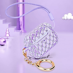 VISOOM Airpods Pro 2nd Generation Case - Bling Rhinestone Hard Protective Case Cover with Lanyard for Apple Airpod Gen Pro 2