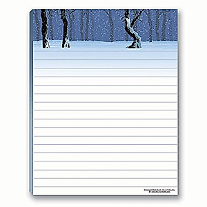 Winter Theme Notepads - 4 Assorted Note Pads - Winter Scene