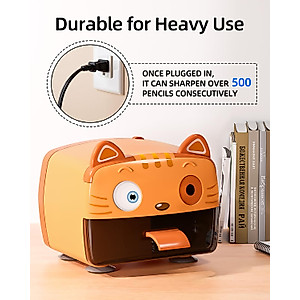 ZMOL Electric Pencil Sharpener,Heavy Duty Pencil Sharpeners for School and Classroom,Cute Automatic Pencil Sharpener Plug in for Kids,Auto-Stop Feature for No.2 and Colored Pencils