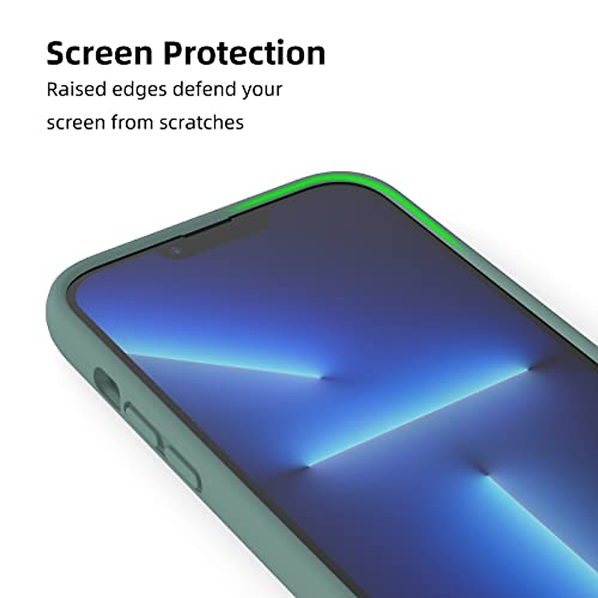 K TOMOTO Compatible iPhone 13 Pro Max Bumper Case (6.7 Inch), Liquid Silicone Bumper Case [Shock-Absorb] [Raised Edge Protection] [Drop Protection] [Silky and Soft Touch] Frame Bumper Case, Pine Green