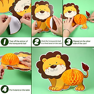 Blulu 27 Pieces Jungle Animals Cutouts Jungle Themed Party Decorations 3D Jungle Animals Cardboard Paper Cutouts for Classroom Bulletin Board Animals Theme Party Birthday Party Baby Shower