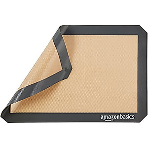 amazon basics Silicone, Non-Stick, Food Safe Baking Mat - Pack of 3 & Reusable, Silicone, Non-Stick Baking Cups Liners - Pack of 12