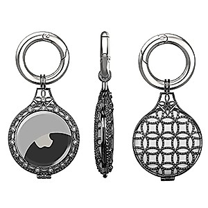 Yatchen Case for AirTags Cute Metal Diamond Case with Keychain Protection Cover