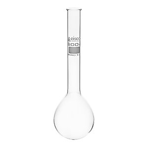 EISCO Kjeldahl Flask, 500mL - Long Neck, Round Bottom - Borosilicate Glass