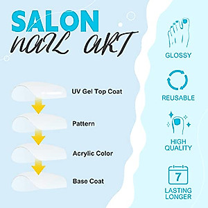 Artquee 28pcs Hot Pink Press on Toenails Short with Watermelon Design Fake Toes Nails Square Glossy Full Cover False Toe Nails Kit for Women in 14 Sizes