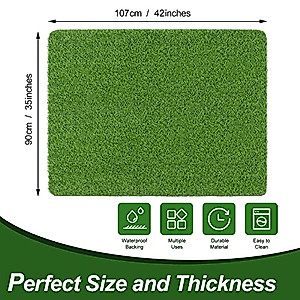 LINLA Artificial Grass Door Mat，42x35 Inches Outdoor Rug Synthetic Fake Dog Grass Mat Turf Waterproof Durable Doormat for Indoor Entryway, Outside Patio, Lawn, Garden