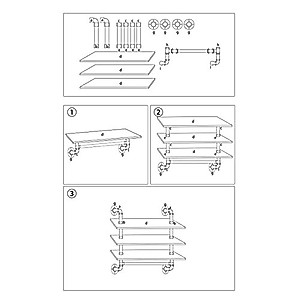 Womio Industrial Pipe Bathroom Shelves Wall Mounted with Towel Bar,19.7in Rustic Wall Decor Farmhouse,3 Tiered Towel Rack Metal Floating Shelves Towel Holder,Wall Shelf Over Toilet