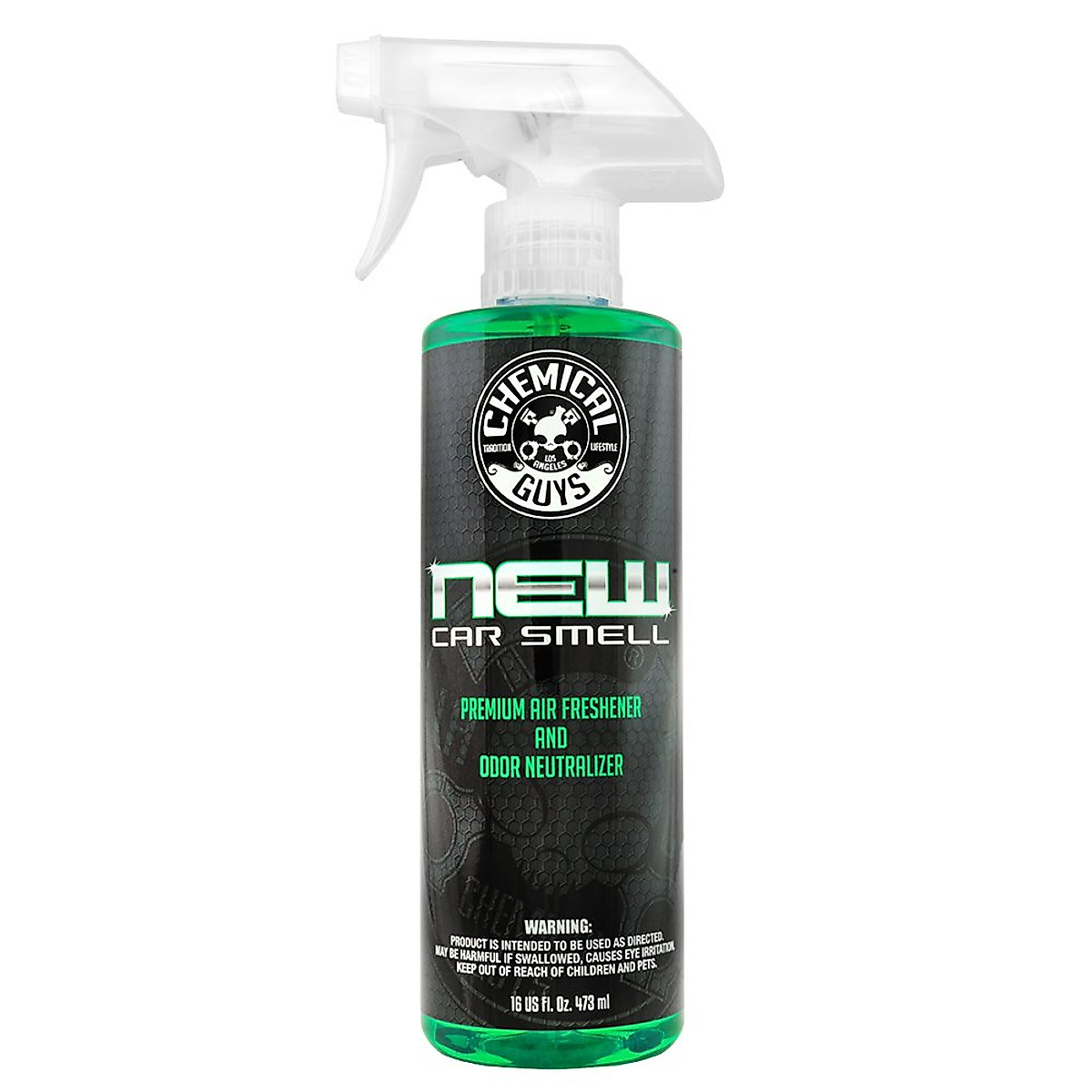 Chemical Guys AIR_101_16 New Car Smell Premium Air Freshener and Odor Eliminator, Long-Lasting Scent, Great for Cars, Trucks, SUVs, RVs & More, 16 fl oz