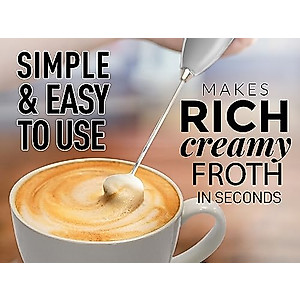 Zulay Powerful Milk Frother Handheld Foam Maker for Lattes - Whisk Drink Mixer for Coffee, Mini Foamer for Cappuccino, Frappe, Matcha, Hot Chocolate by Milk Boss