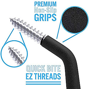 StoutMax Pack Heavy Duty Garage Utility Storage & Bike Hook - Space Organizer Garage Basement Tool Shop Wall and Ceiling Mount Bicycle Hang Garden Hose Cords & More