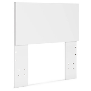 Signature Design by Ashley Onita Contemporary Adjustable Height Panel Headboard for Bedroom, Twin, White