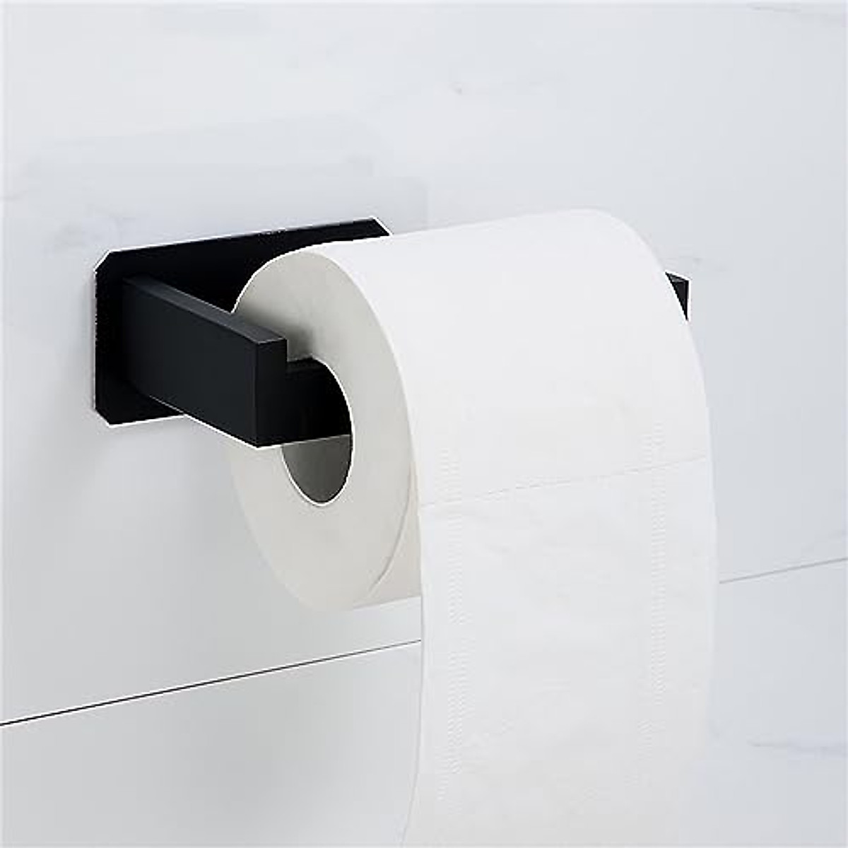 Bath Hardware Sets Toilet Paper Holder Towel Rack Bar Rail Robe Hook for Bathroom Products Accessories,Black Paper Holder A