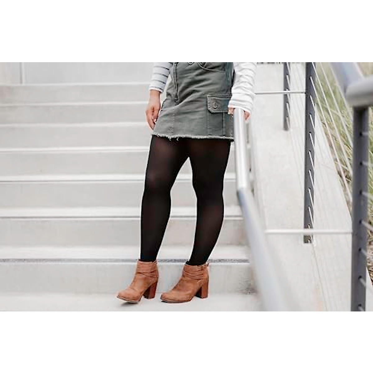 No nonsense Women's Super Opaque Control-Top Tights, Black, Small