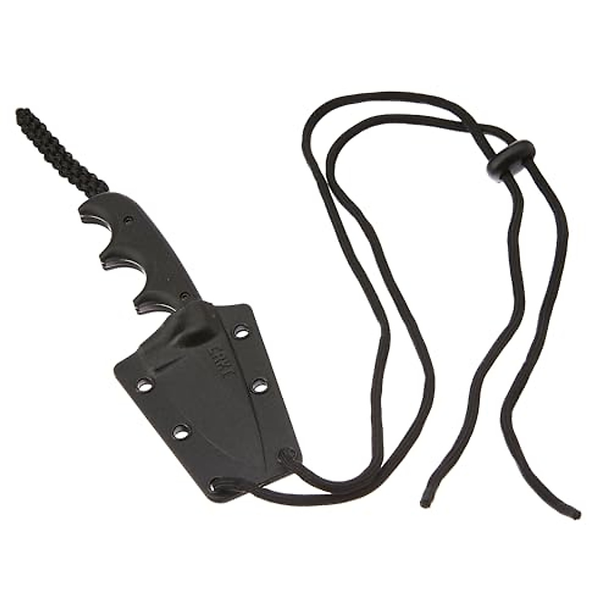 COLUMBIA RIVER KNIFE & TOOL Compact Fixed Blade Knife: Minimalist Black Drop Point Neck Knife, Folts Utility Knife with Stonewashed Blade, G10 Handle and Nylon Sheath 2384K