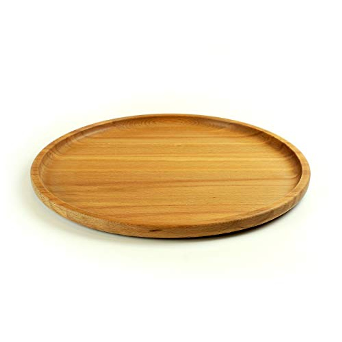 WOODLA 14 Inch Round Charcuterie Boards Cheese Board - Natural Wooden Serving Tray with Rim for Party and Home Decor - Perfect Food Platter and Kitchen Accessory